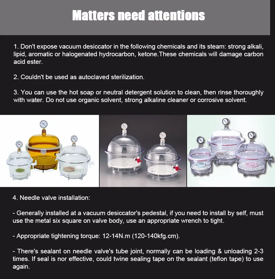 Laboratory Glassware Glass Clear 240mm Vacuum Desiccator With Porcelain ...