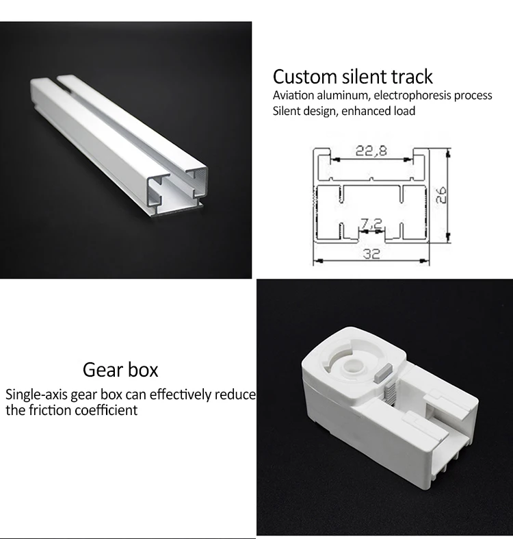 Heavy Duty Ceiling Mounted Silent Motorized Electric Curtain Track with ...