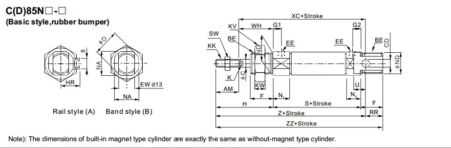 Smc Type C85 Series Pneumatic Mini Air Cylinder-iso6432 - Buy C85 Air ...