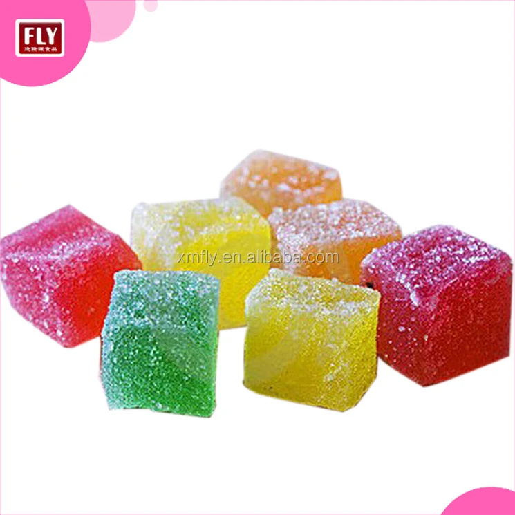 Sugar Coated Colorful Cube Soft Jelly Candy With Fruity Flavour - Buy ...