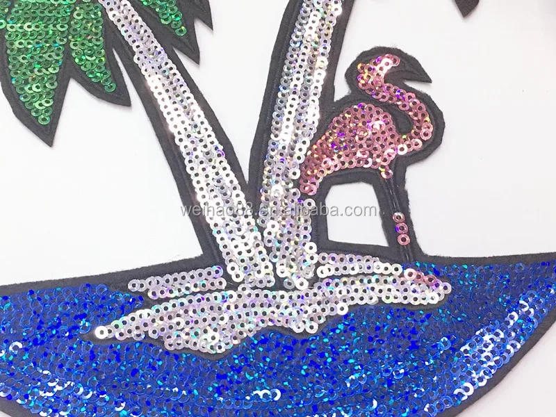 Coconut Palm/ Tree Sequin Embroidered Patches/sequin Applique - Buy Christmas Sequins Appliques ...