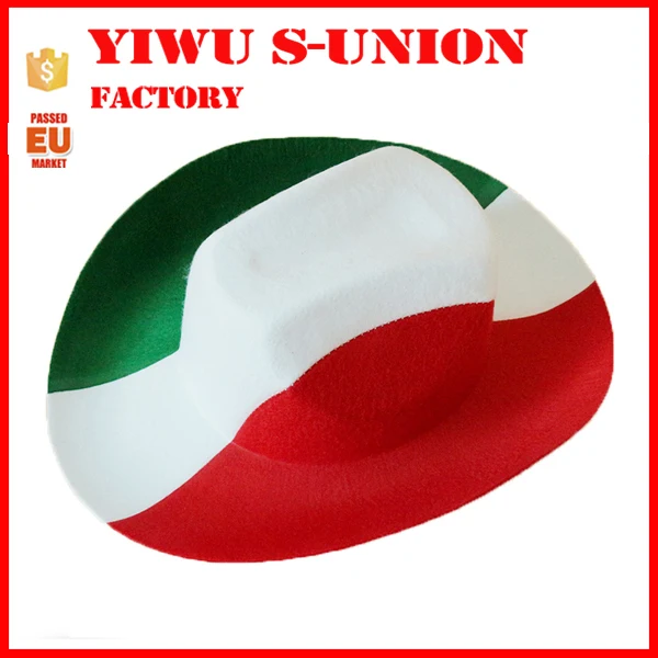 National Football Fans Cap Non Woven Hats Felt Italian Flag Cowboy Hat ...