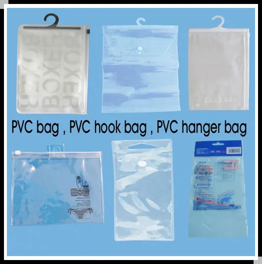 Pvc Hook Garment Poly Bag Pvc Clear Plastic Bag Pvc Bags Packaging ...