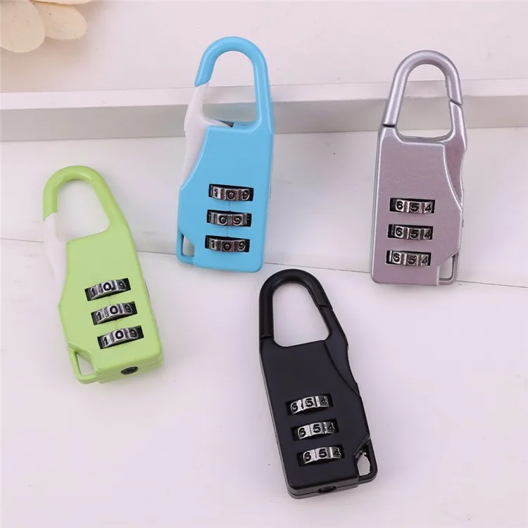 3 Digit Number Small Mini Zipper Combination Padlock For Luggage - Buy ...