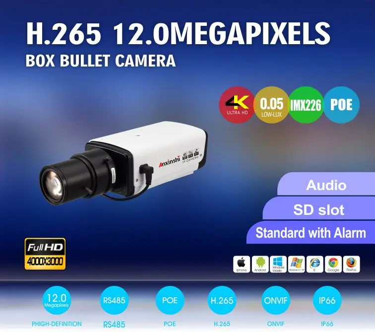 Cs Mount 4k Lens 3.6-11mm Sony Imx226 Sensor Ultra 4k Poe Ip P2p Camera ...