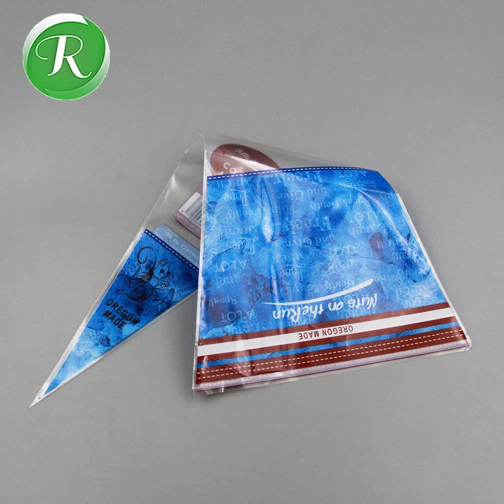Custom Clear Transparent Triangle Cone Shape Plastic Popcorn Packaging Bag