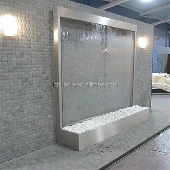 Customized Stainless Steel Frame Fountain LED Wall Waterfall Indoor for ...