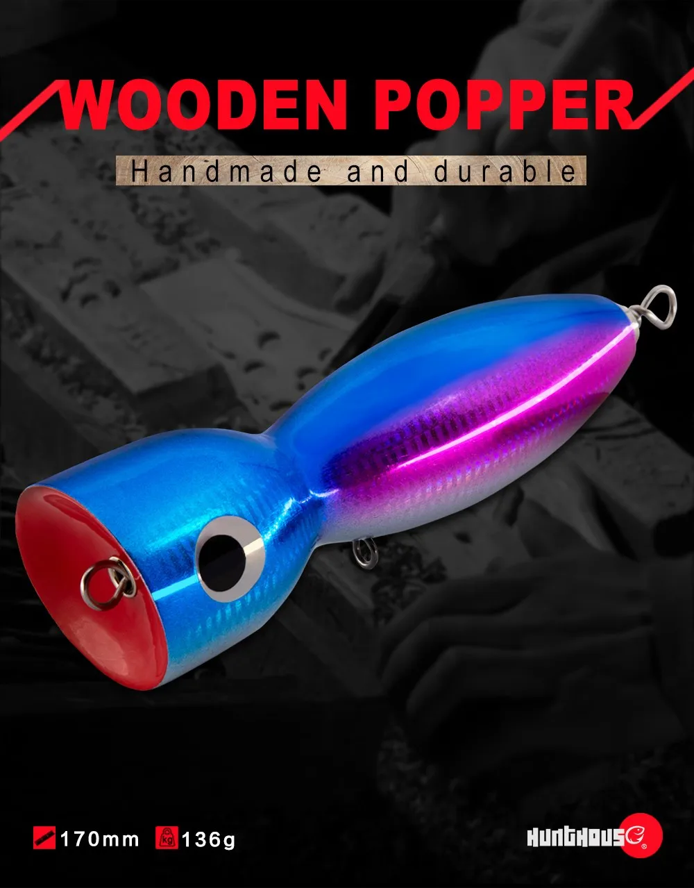 Wooden Popper Fishing Saltwater Lures Pesca Gt Fishing Wood Popper Lure ...
