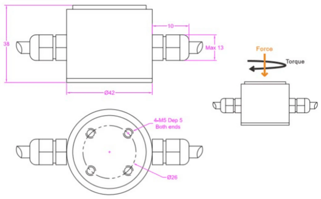 Biaxial Force And Torque Load Cell Sensor Transducer For Force And ...