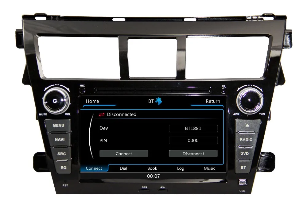 Car Dvd Gps Headrest Monitor For Toyota Vios 2008 2010 2013 2 Din Touch ...