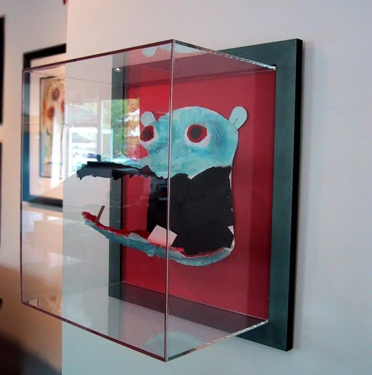 Clear Acrylic Wall Mounted Craft Exhibit Display Box Cube Case - Buy ...