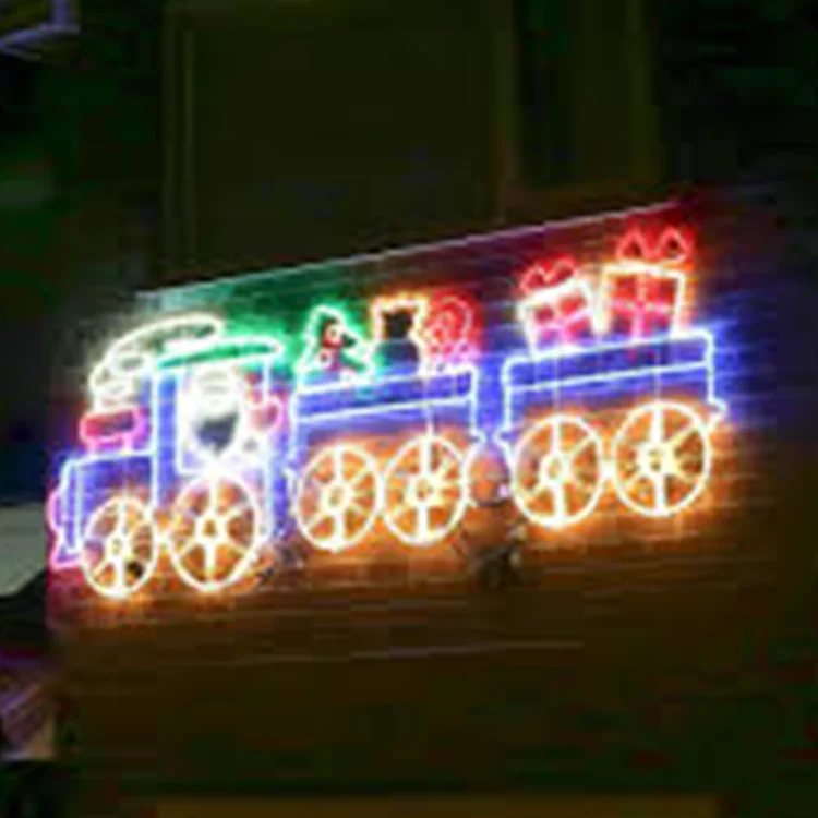 2d 3d Christmas Led Lighted Rope Light Train For Lawn Decoration - Buy ...