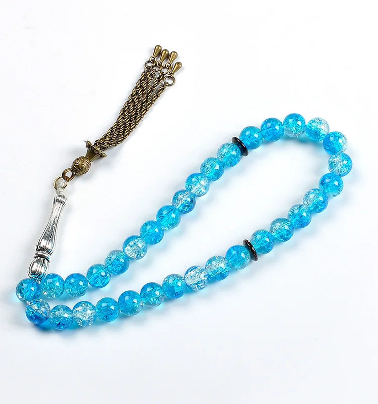 Ys04-blue Muslim Haji Gift Beautiful Islamic Arab Prayer Beads Islamic ...