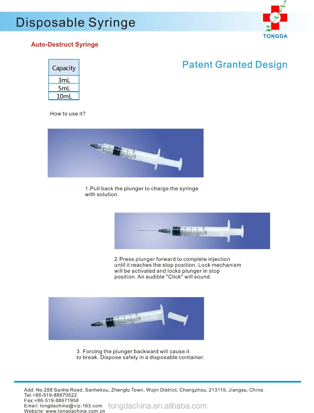 2ml/3ml Disposable Auto-disable Syringe - Buy Auto-disable Syringe ...