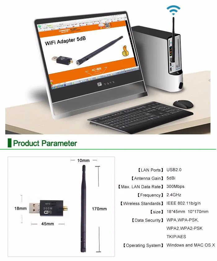 Hot! Usb Wifi Adapter 150Mbps Met Antenne 802.11n/G/B Wlan Pc Wifi ...
