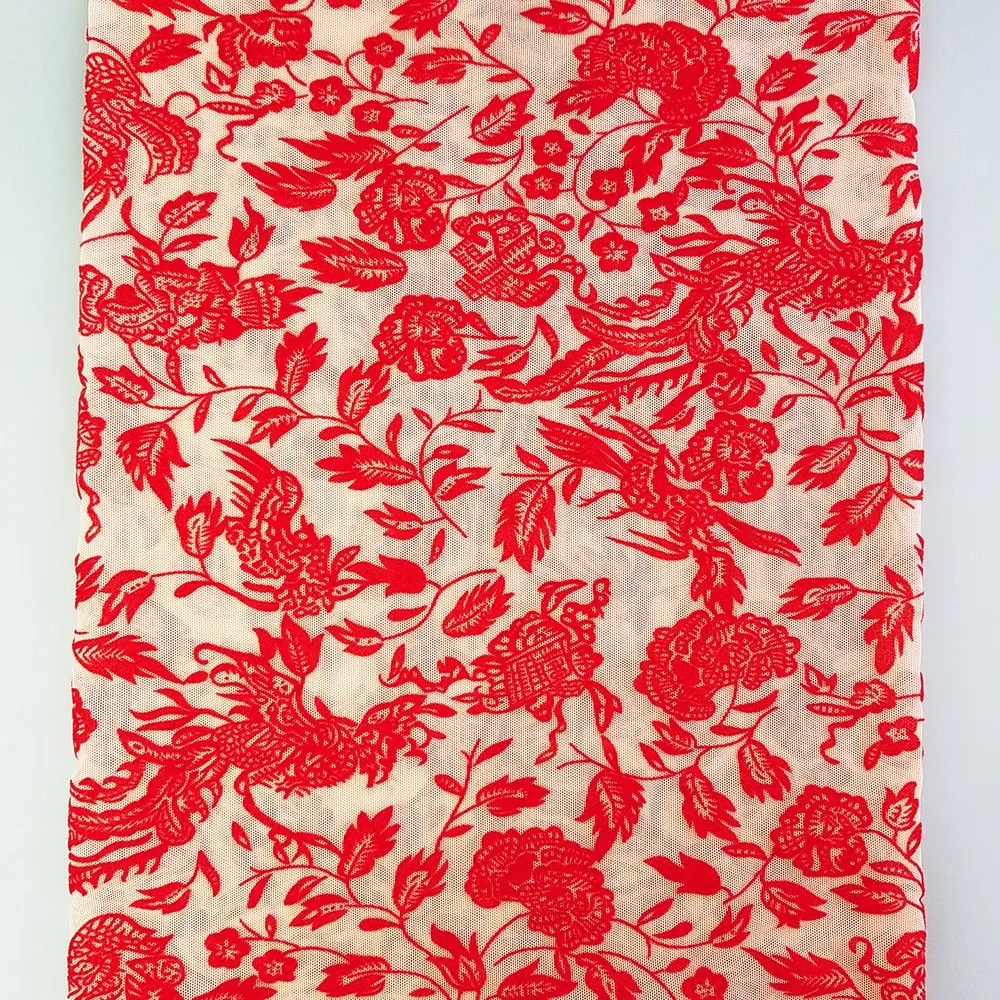 Poly Spandex Soft Power Mesh Flock Fabric For Garment - Buy Flocked ...