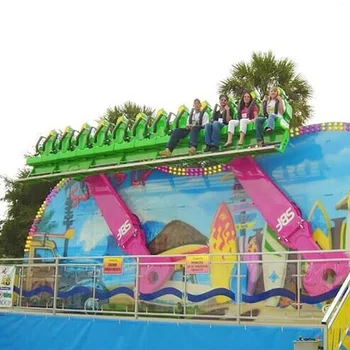 Profitable Carnival Game Trailer Mounted Amusement Ride Crazy Wave ...