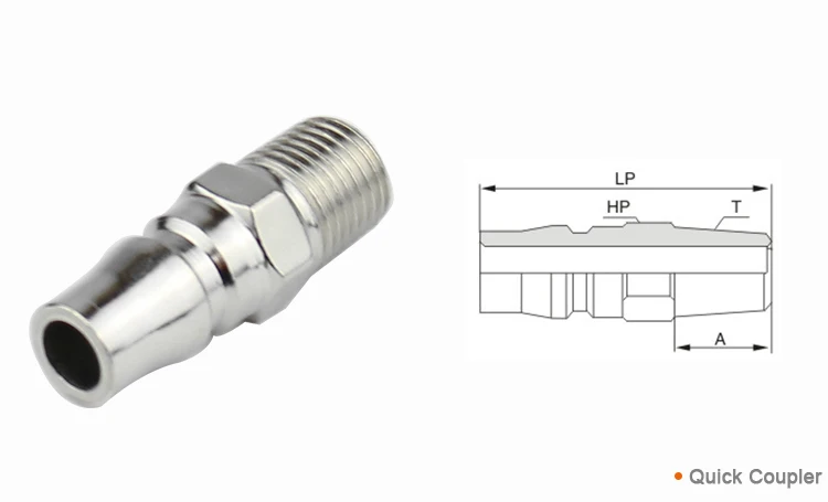 PM Pneumatic Mechanical Male Threaded Steel Pipe Couplings
