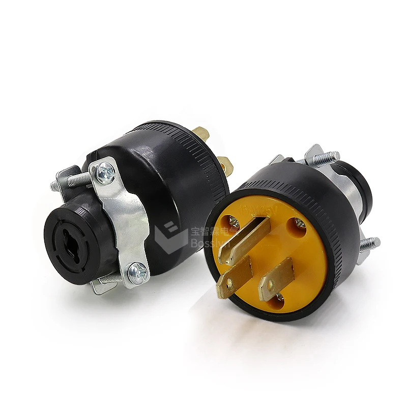 NEMA 5-15P Plug US Grounded Power Plug DIY US Rewireable Plug 15A 125V ...