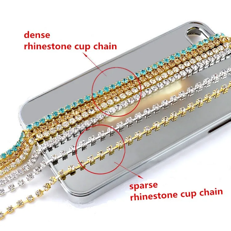 Hot Sale Rhinestone Bridal Trimmings Chain Ss12 3mm Silver Claw Trim