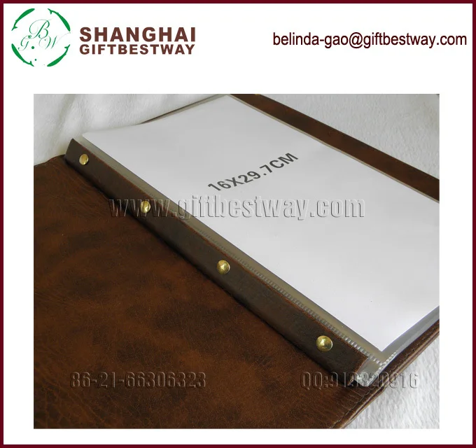 High Quality New Style Changeable Restaurant Menu Book Design
