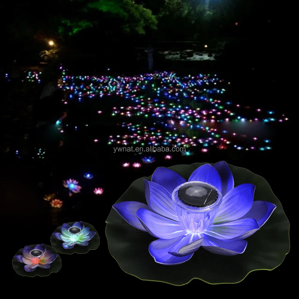 Hot Sale Solar Powered Multi-colored Led Lotus Flower Lamp Rgb Water ...