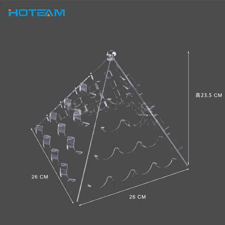 White Acrylic Pyramid Macaron Display Stand - Elegant & Modern