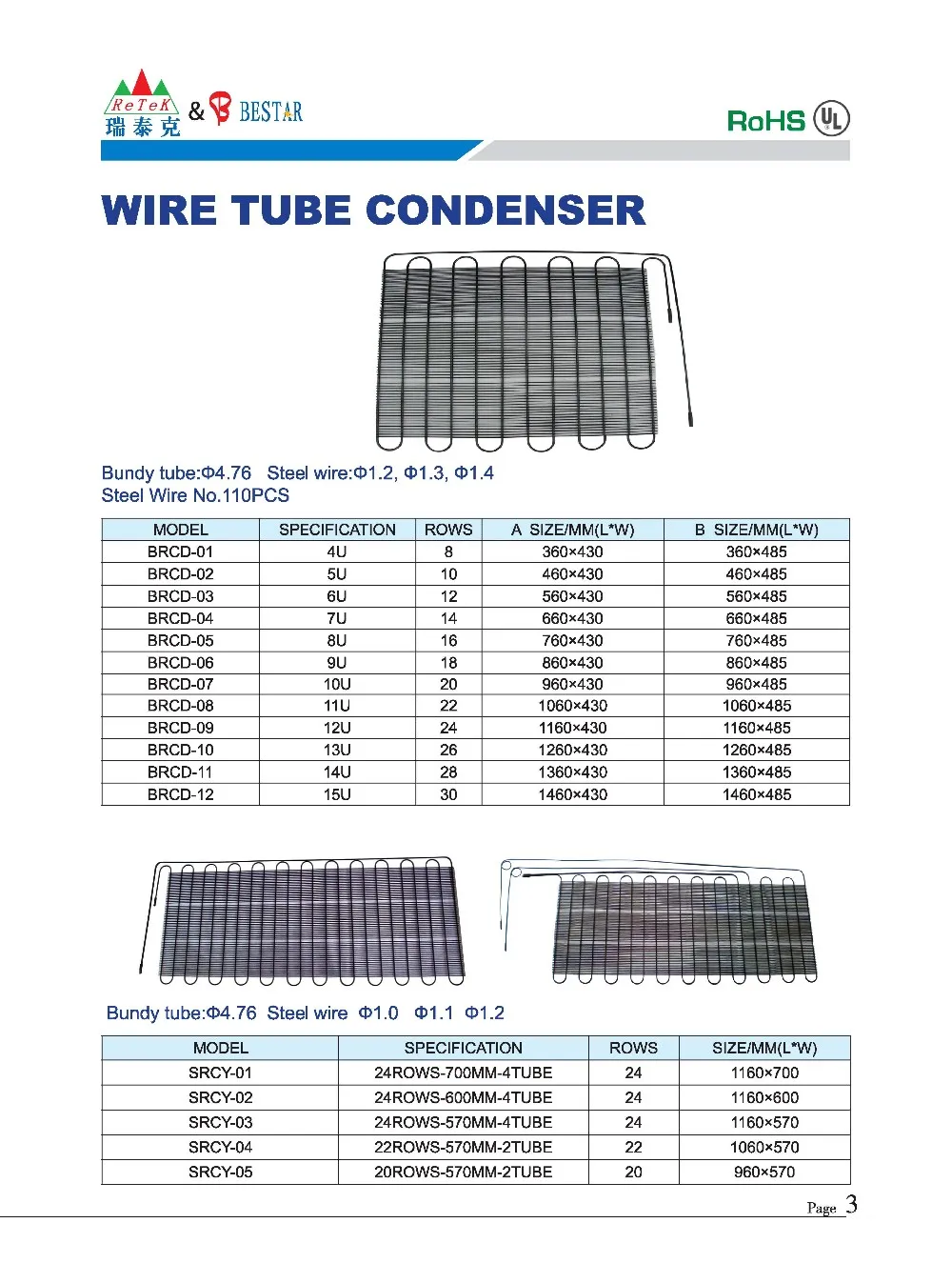 Universal Type Wire Tube Condenser For Double Door Fridge - Buy Wire ...