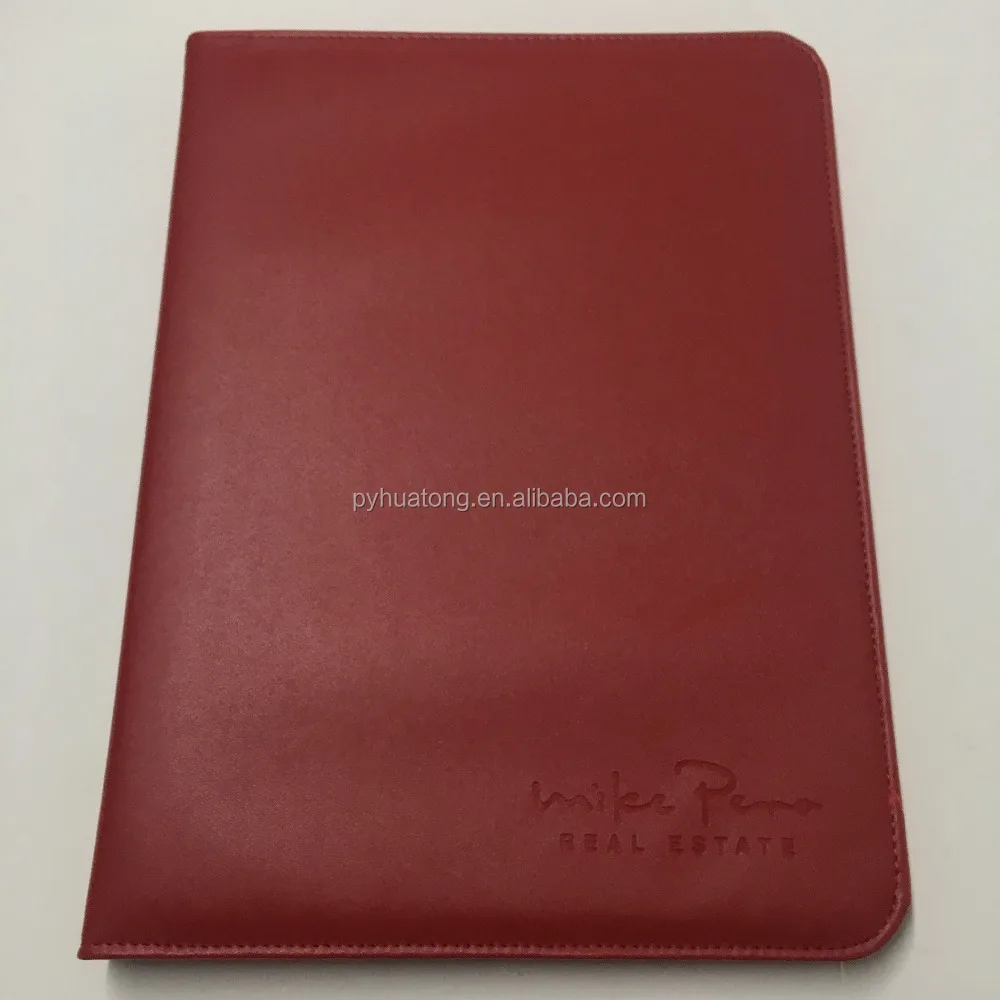 A4 Pu Leather Ring Binder Document Folder Zipper Folder - Buy Ring ...