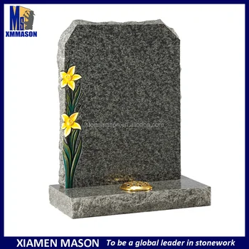 Flower Design For Granite Headstones With Flower Vase Hole For Graves ...