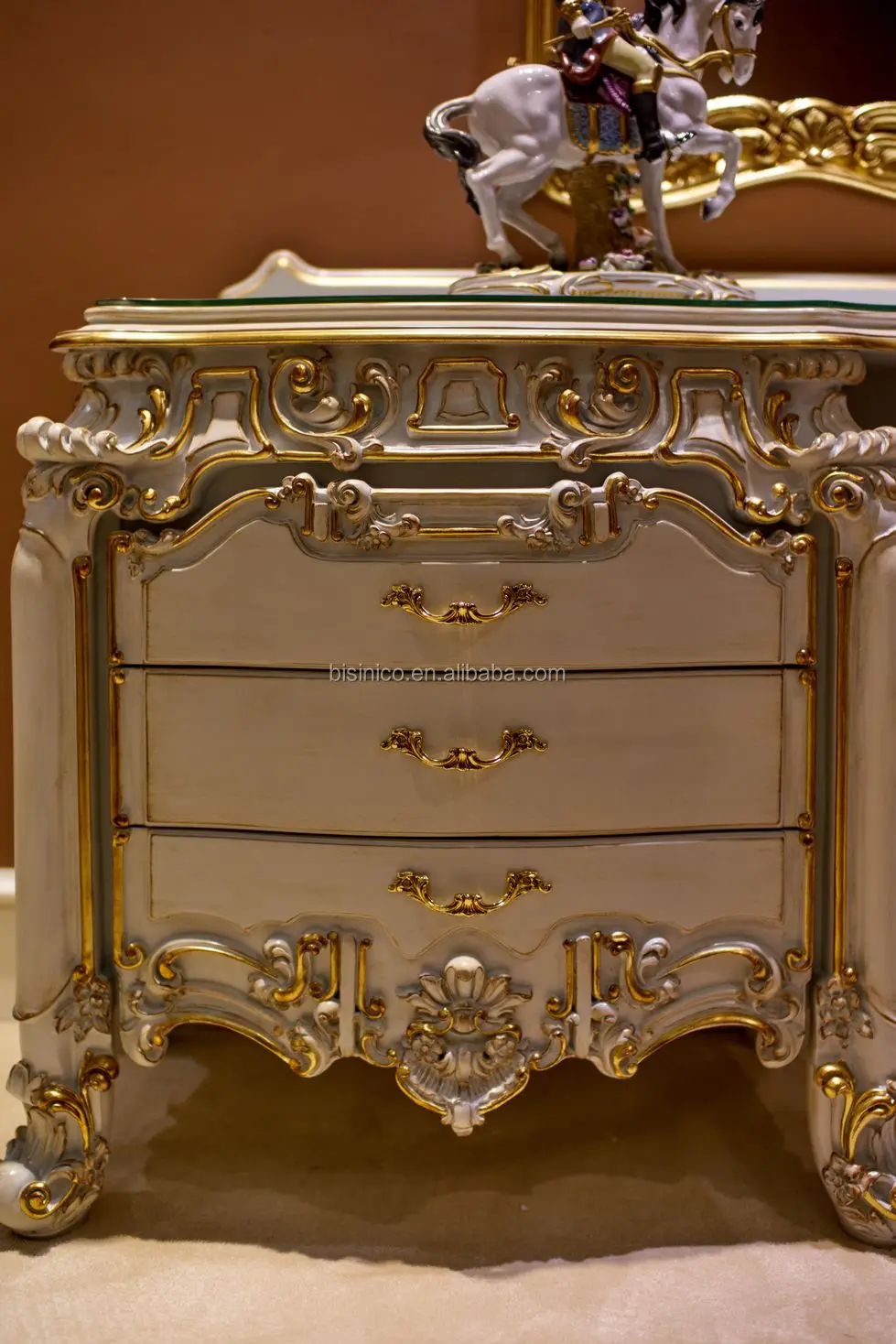 European Royal Palace Style Bedroom Furniture Dressing Table Mirror Set ...