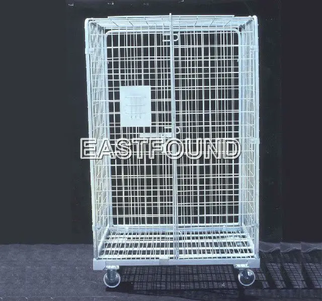 Warehouse Steel Material Folding Logistic Rolling Pallet Trolley ...