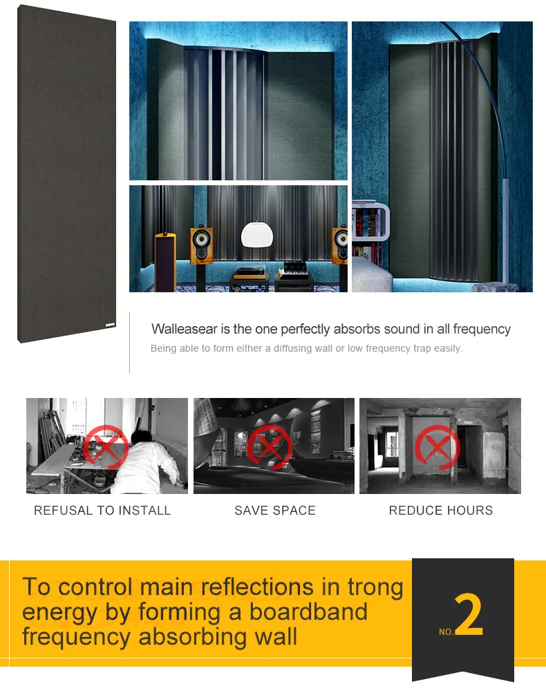 Home Theatre System Composite Coconut Coir Fiber Acoustic Panels