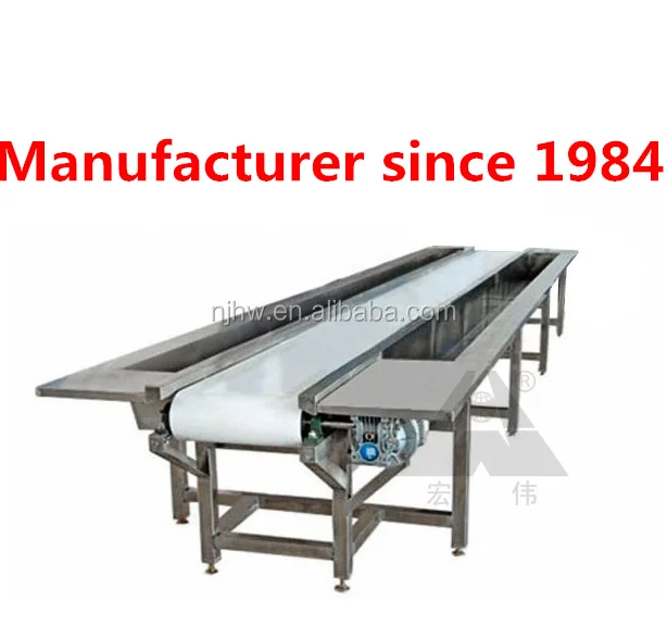 12 Meters Length Stainless Steel Frame Meat Cutting Conveyor Belt For ...