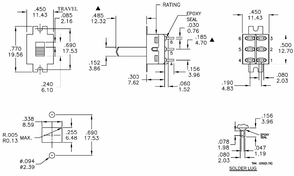 3 Positions 8 Pins Slide Switch For Home Appliance - Buy 3 Positons 8 ...