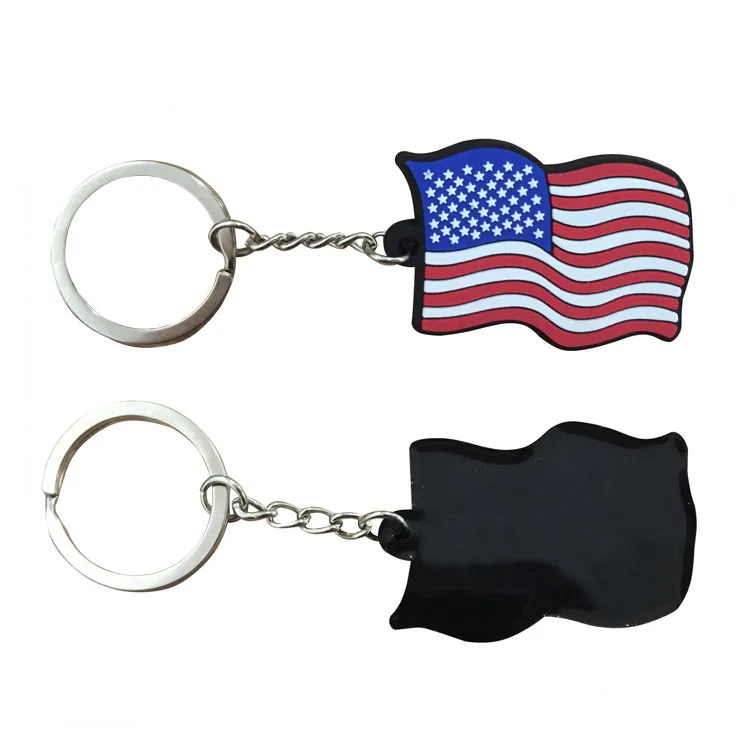 American Country Flag Keyring Soft Pvc Custom Souvenir Keychain - Buy ...