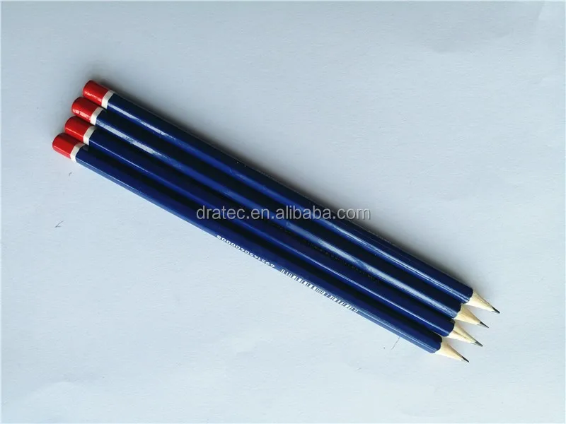 12pcs Hexagonal Hb Blue Color Hb Wood Pencil With Short Red Dipped End ...