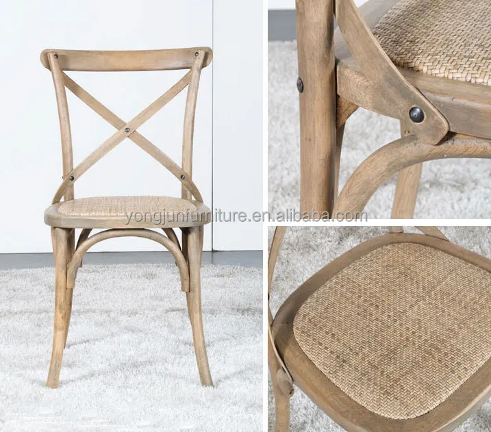 Modern Design French Style Stackable Cross Back Antique Wood Dining ...