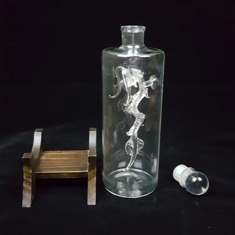 Dragon Shaped Art Liquor Bottle - 750ml Hand Blown Glass