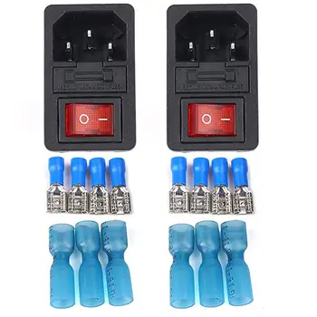 Male Power Socket 6a 250v Ac 10a 125vac Inlet Module Plug 5a Fuse ...
