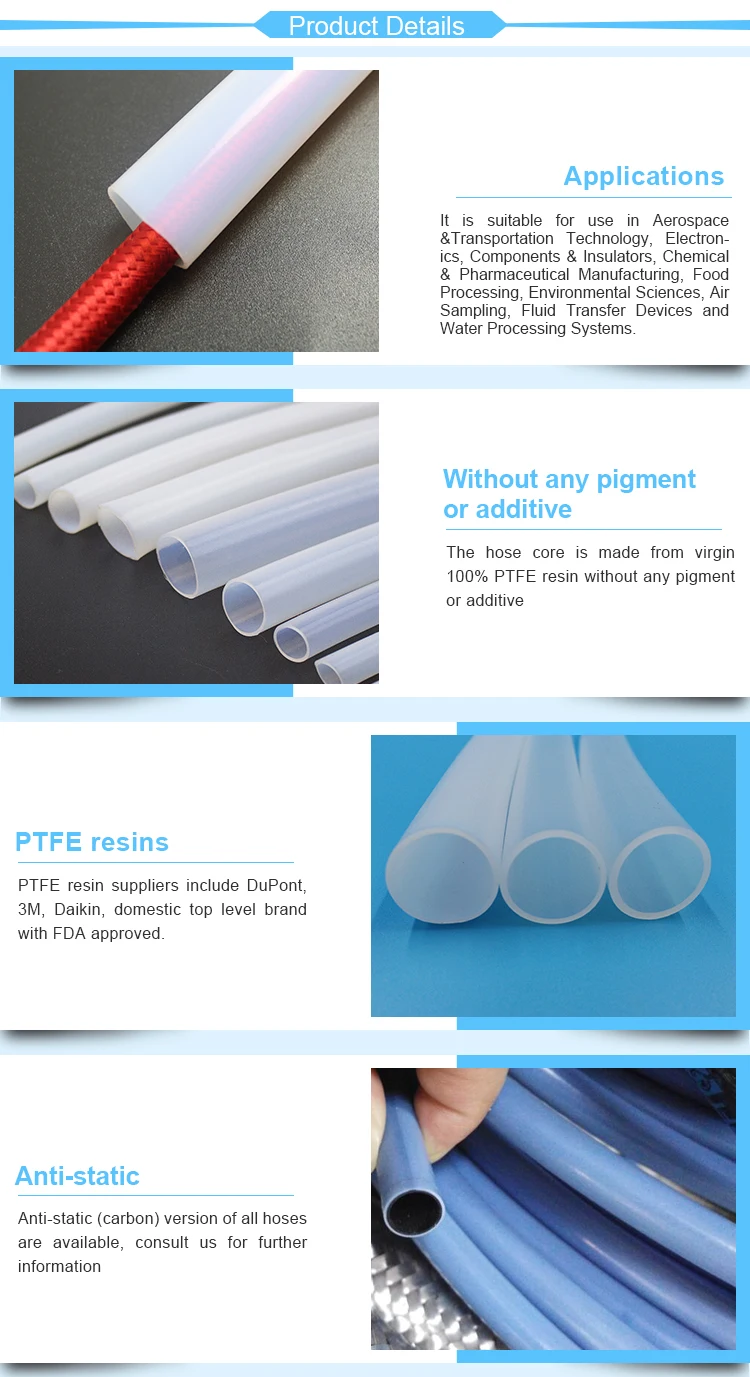 Medical High Temperature Ptfe Tef Lon Tubing Plastic Hose Pipe For ...