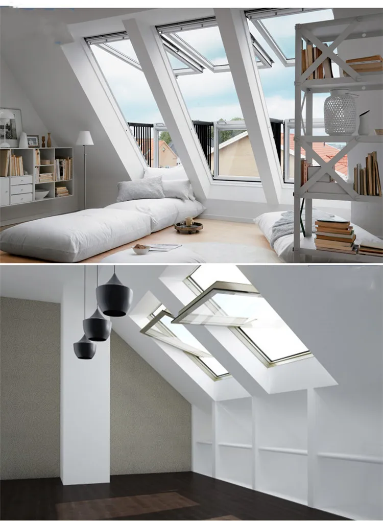 Black Roof Window Electric Openable Laminated Glass Clear Skylight Roof ...