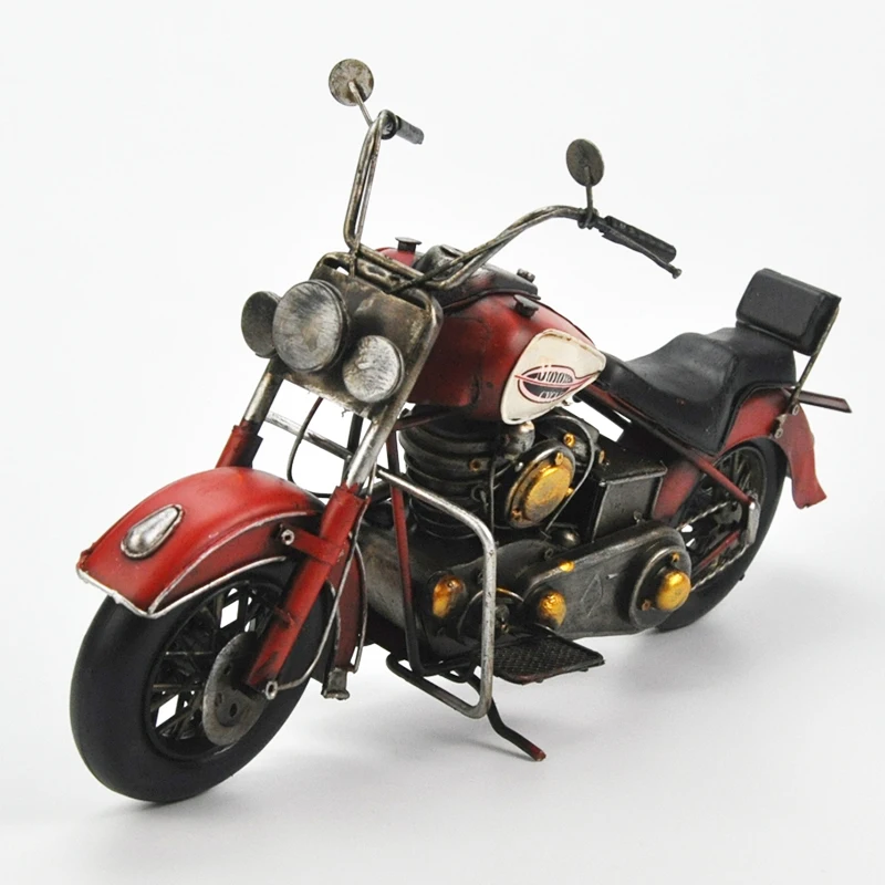 36cm Vintage Antique Custom Diecast Model Motorcycle Office Desktop ...