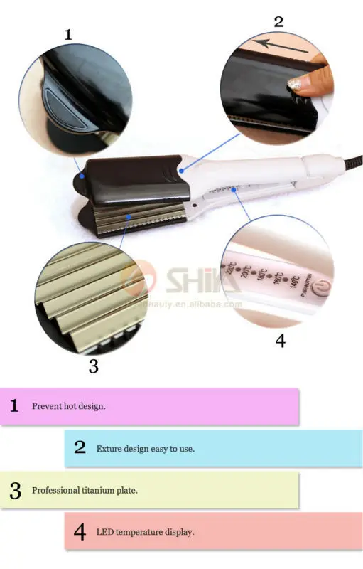 4 In 1 Led Titanium Ceramic Intertek Uv Hair Straightener Flat Iron ...