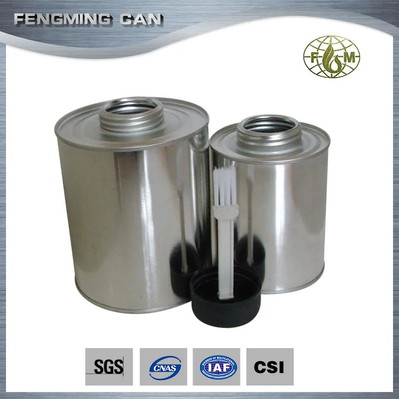 947ml 32oz Round Empty Metal Tin Cans With Brush For Pvc Solvent Cement ...