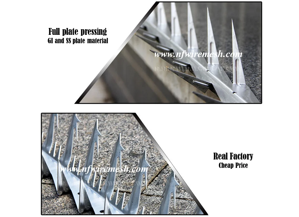Galvanized Steel Spike - Anti Climb Wall Spikes by Nianfa
