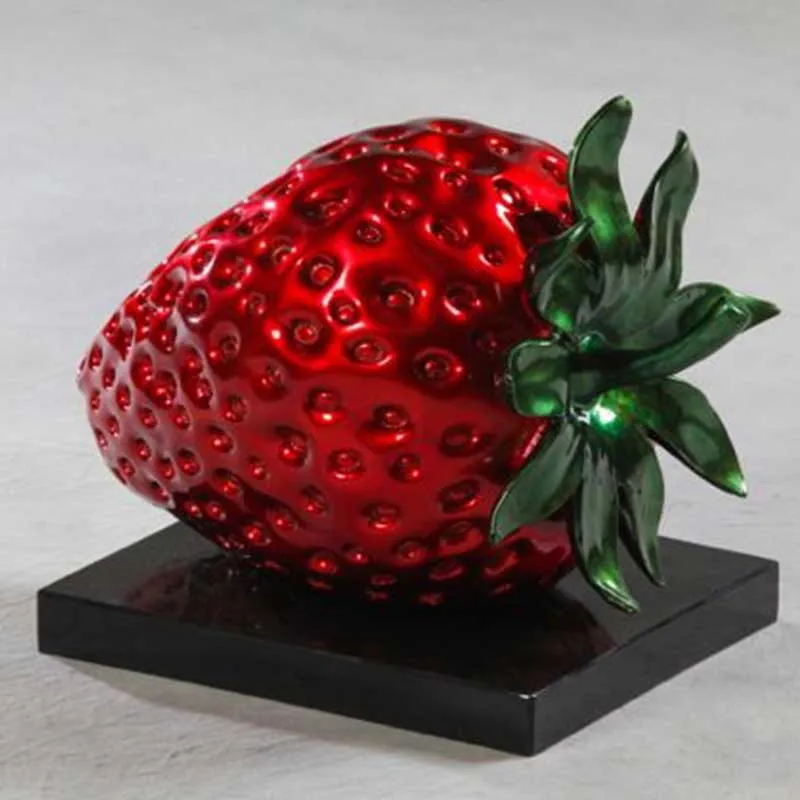 Garden Art Large Stainless Steel Red Strawberry Statue - Buy Red ...
