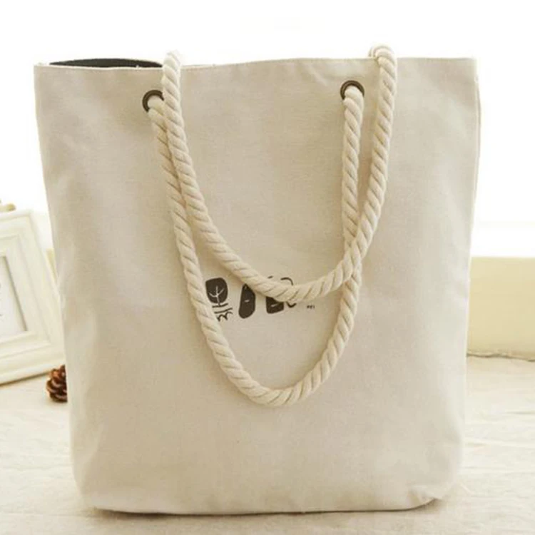 Durable Custom Design Canvas Rope Handle Beach Tote Bag Wholesale - Buy ...