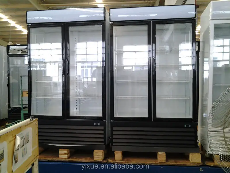 Factory Two Doors Display Fridge Commercial Retail Refrigerator - Buy ...