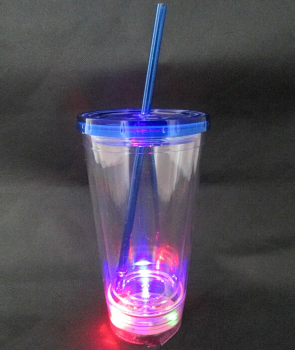 Uneven Surface Straw Tumbler With Led Light/ Led Light Up Tumbler With ...